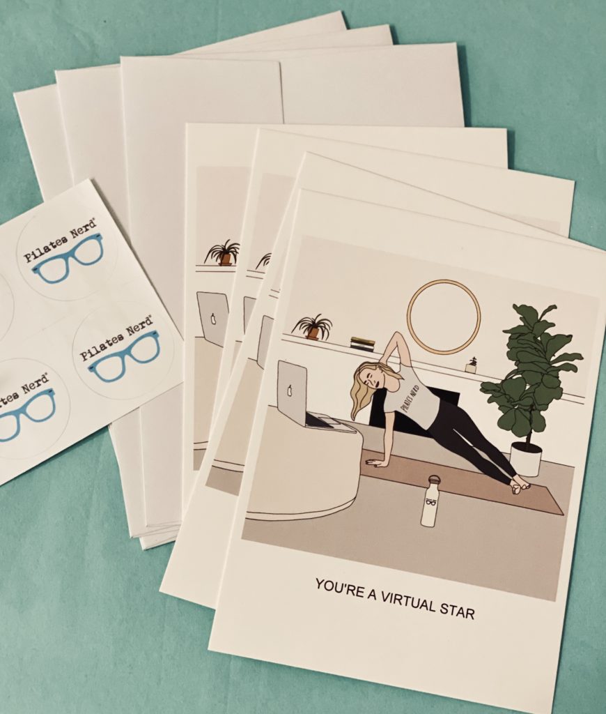 Virtual Star – Set of 4 Postcards with Envelopes – Pilates Nerd